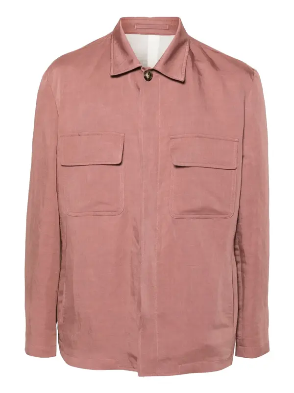 LARDINI Spread-collar Shirt Jacket - Pink