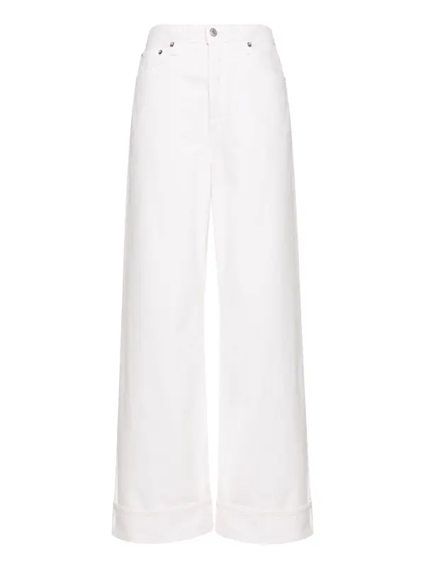 AGOLDE Dame High-rise Wide-leg Jeans - Neutrals