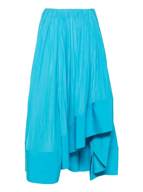 LANVIN Asymmetric Charmeuse Maxi Skirt - Blue