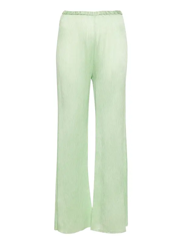FORTE_FORTE Plissé-effect Flared Trousers - Green
