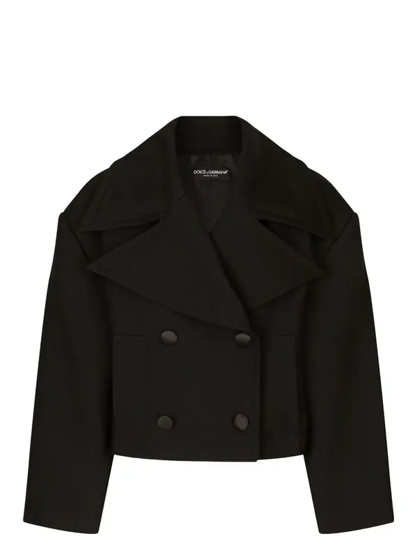 Dolce & Gabbana Double-breasted Cropped Jacket - Black