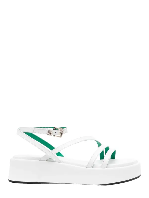 Tommy Hilfiger Leather Platform Sandals - White