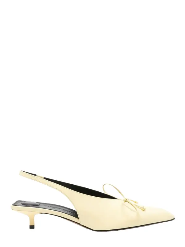 Jacquemus 40mm Cubisto Leather Pumps - Yellow