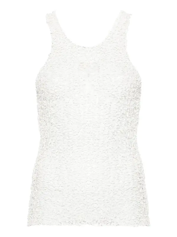 MAISON MARGIELA Sheer Open Tank Top - White