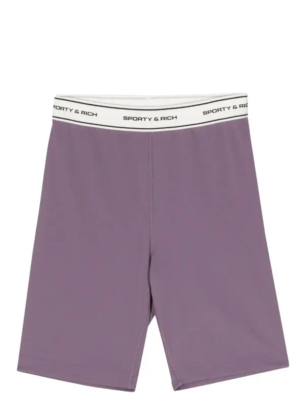 SPORTY & RICH Logo-raised Biker Shorts - Purple