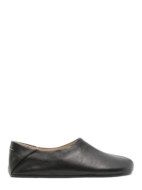MAISON MARGIELA Asymmetric-toe Leather Slippers - Black
