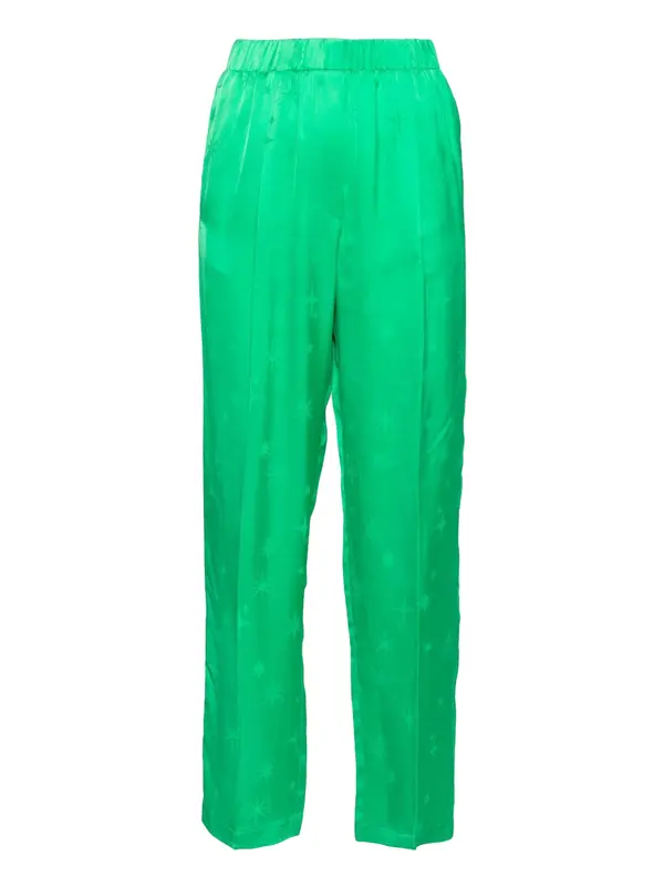 FORTE_FORTE Straight-leg Jacquard Trousers - Green