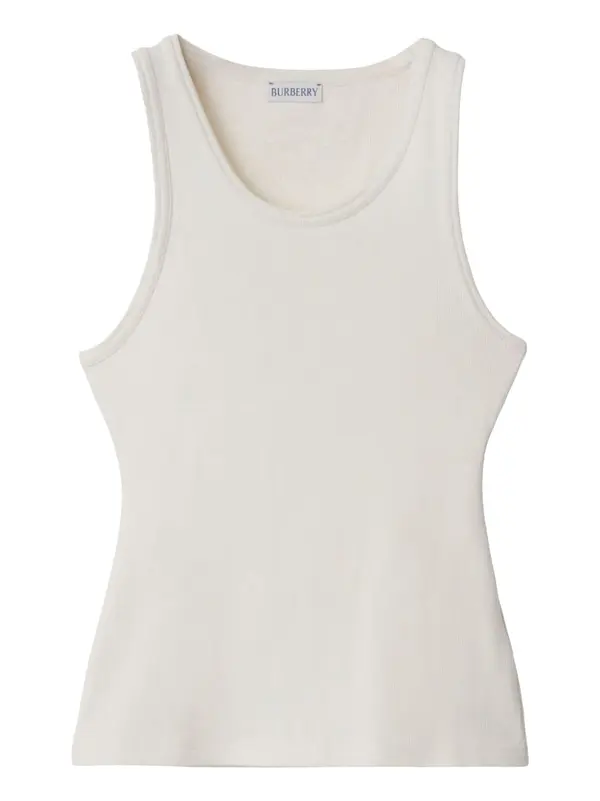 Burberry Ribbed Tank Top - White
