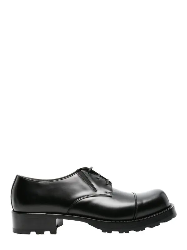Random Identities Leather Derby Shoes - Black
