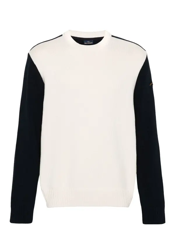 Paul & Shark Two-tone Ribbed Jumper - Blue