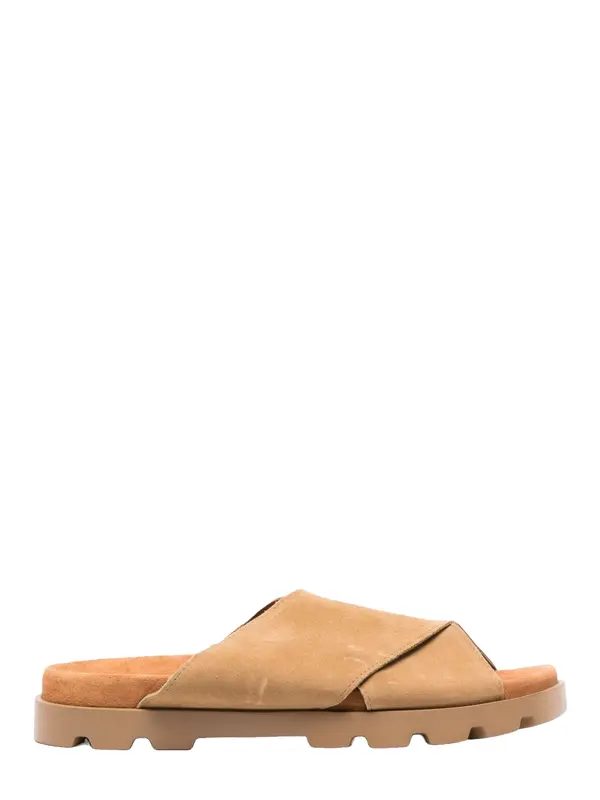 Camper Brutus Leather Slides - Brown
