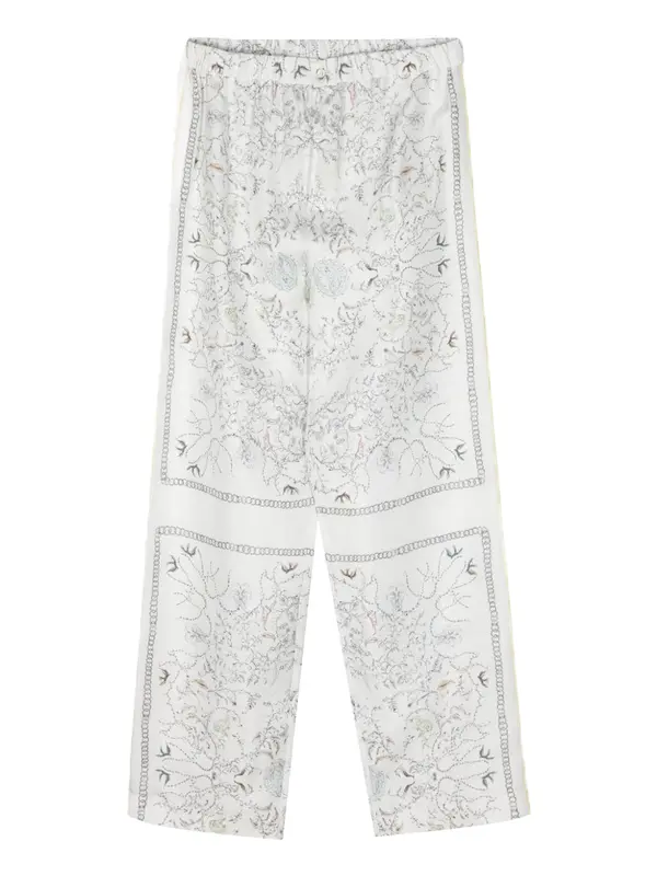 Fabiana Filippi Fabula Print Palazzo Trousers - White
