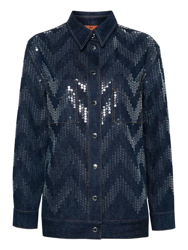 Missoni Sequin-embellished Denim Jacket - Blue