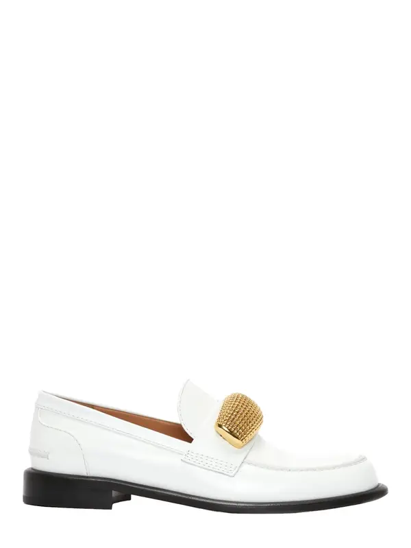 JW Anderson Appliqué-detail Leather Loafers - White