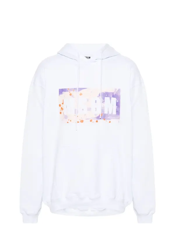 MSGM Graphic-print Cotton Sweatshirt - White