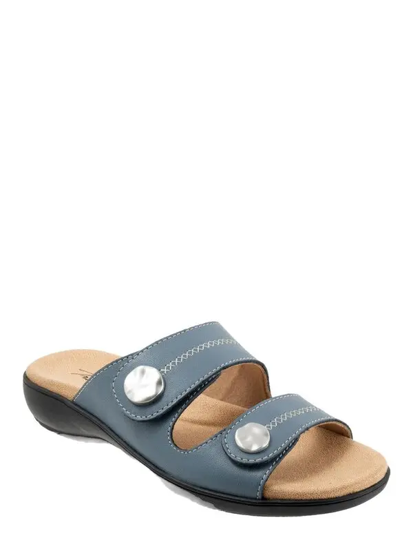Trotters Ruthie Stitch Slide Sandal - Pewter