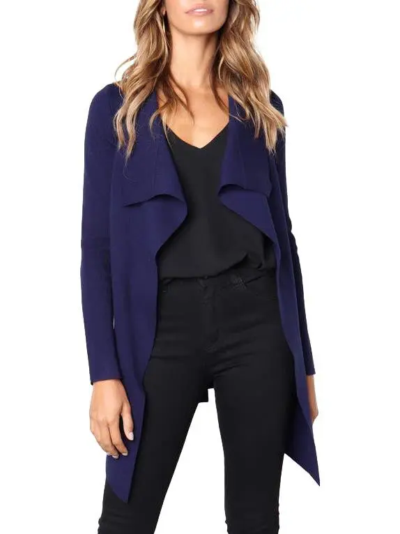 PETAL & PUP Zimmer Tie Waist Cardigan - Navy