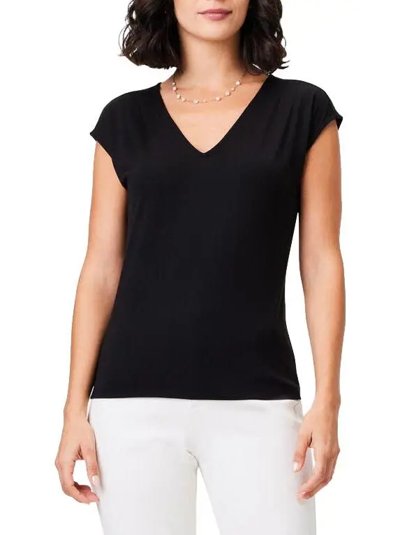 NIC+ZOE Everyday Jersey Cap Sleeve Top - Black Onyx