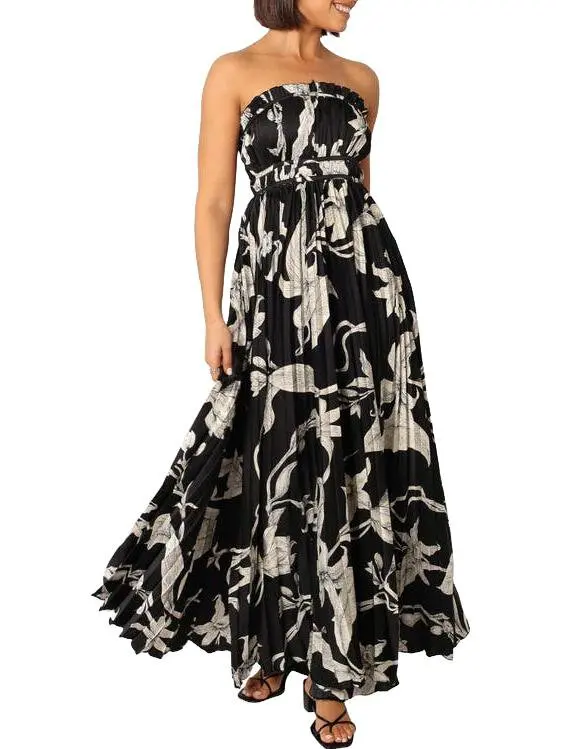 PETAL & PUP Angelique Floral Maxi Dress - Black Floral