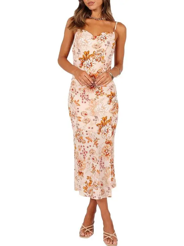 PETAL & PUP Yelena Floral-print Slip Dress - Orange