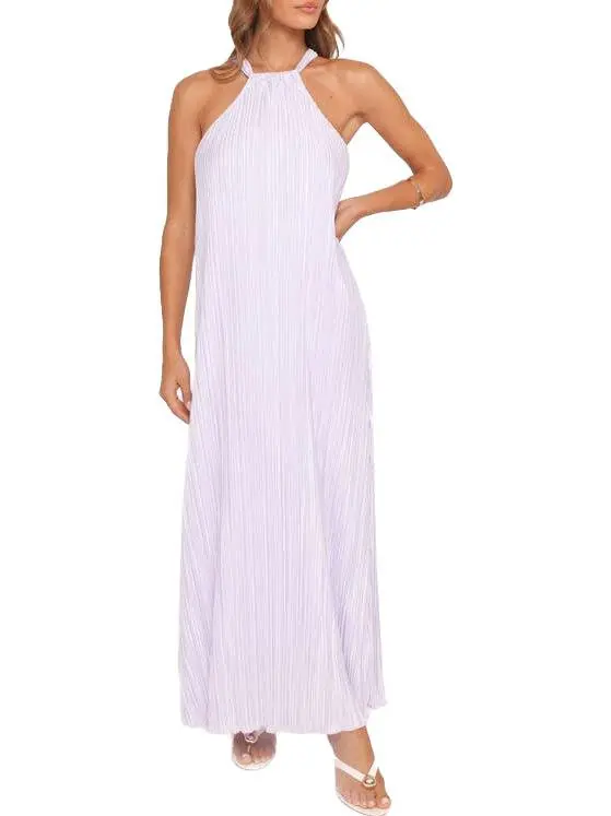 PETAL & PUP Melody Plissé Maxi Dress - Lavender