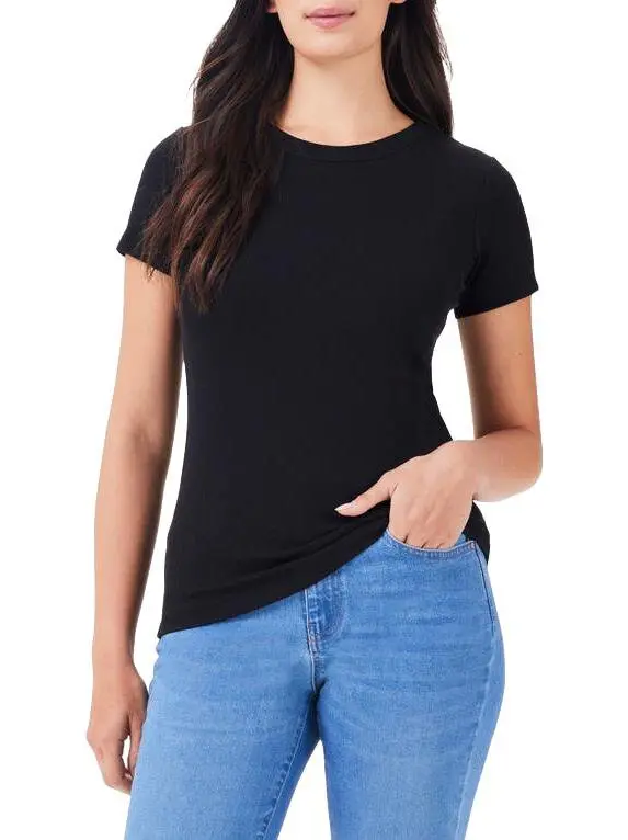 NIC+ZOE Perfect Crewneck Rib Top - Black Onyx