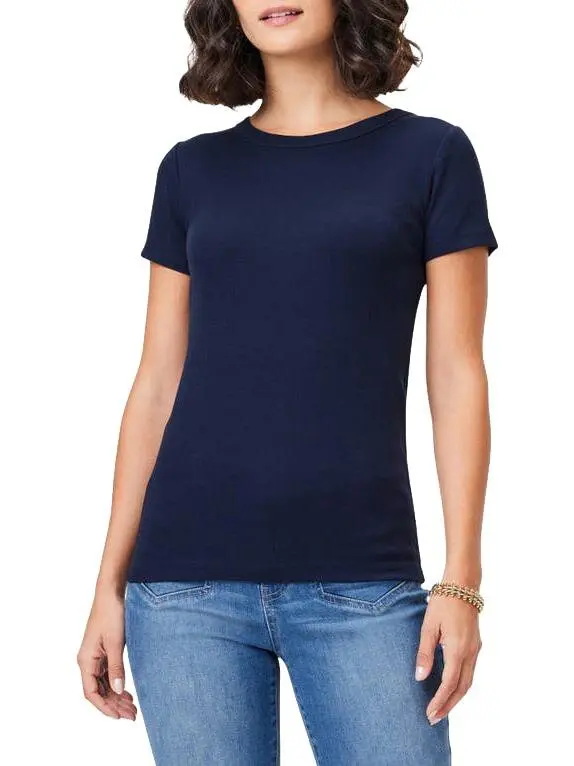 NIC+ZOE Perfect Crewneck Rib Top - Dark Indigo