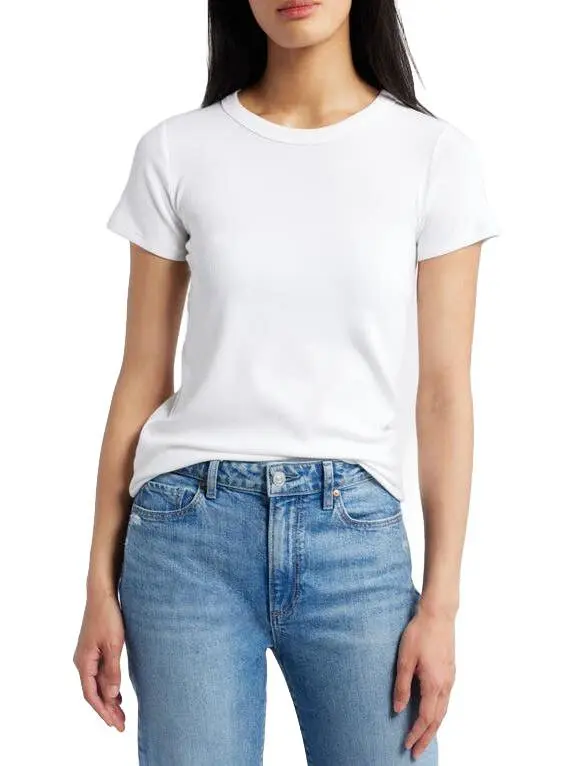 NIC+ZOE Perfect Crewneck Rib Top - Paper White