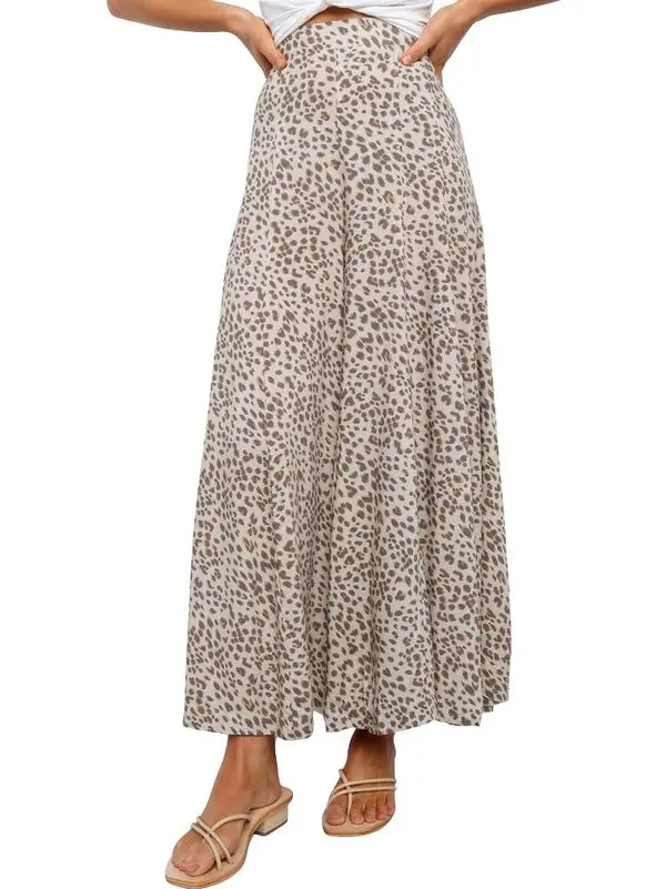 PETAL & PUP Selby High Waist Wide Leg Pants - Beige