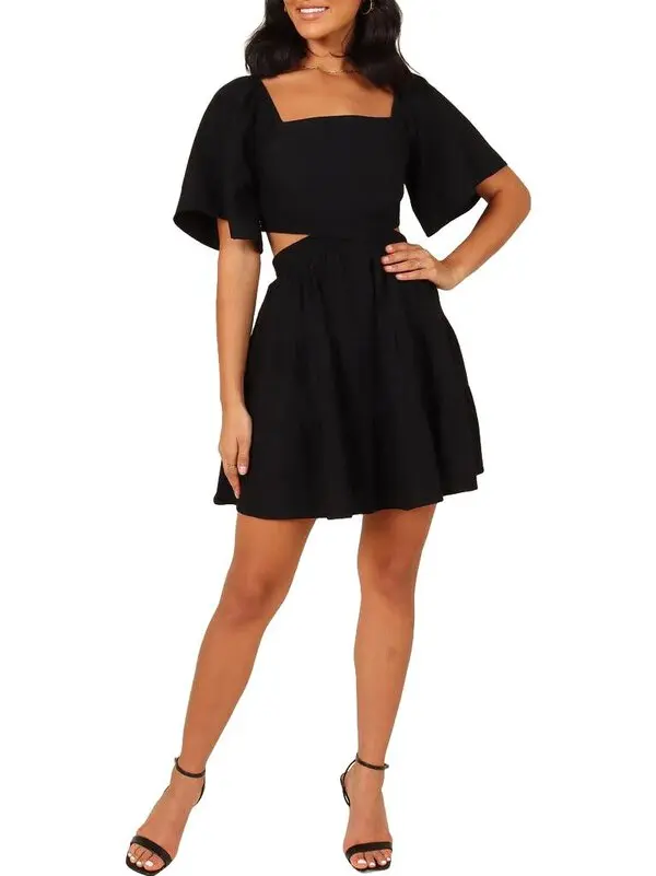 PETAL & PUP Jordyn Cutout Mini Dress - Black