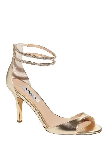 Nina Viktora Ankle Strap Sandal - Platino Metal