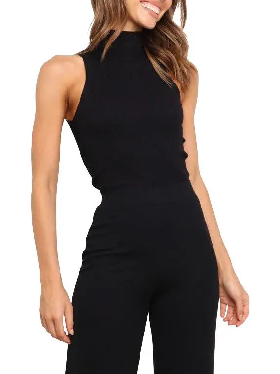 PETAL & PUP Runie Sleeveless Ribbed Top - Black