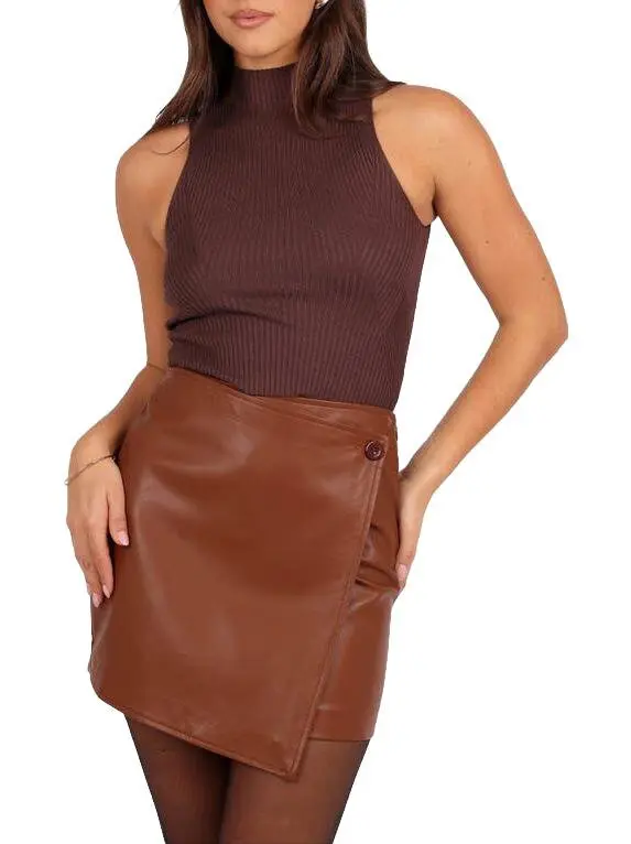 PETAL & PUP Runie Sleeveless Ribbed Top - Brown