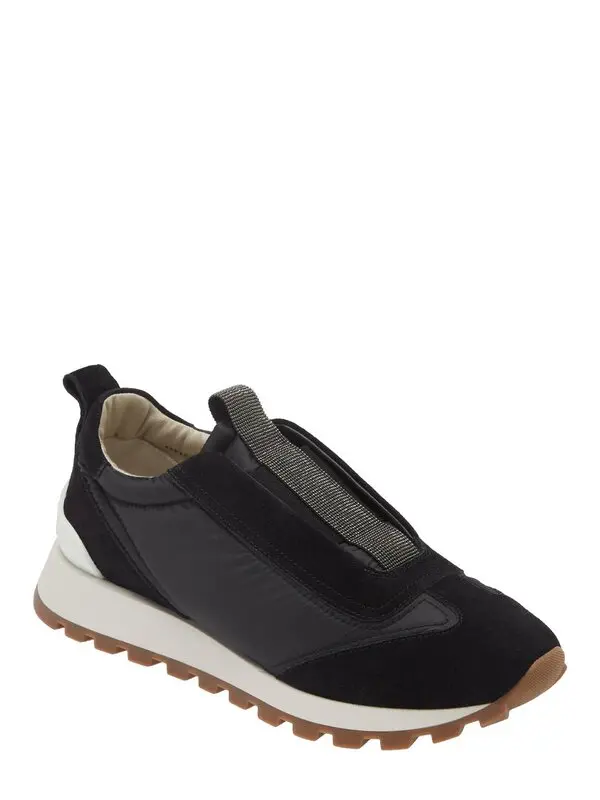 Brunello Cucinelli Monili Trim Runner Sneakers - Black