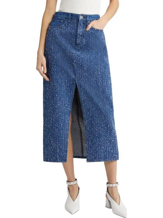 Rag & Bone Clara Vented Denim Maxi Skirt - Midtweed