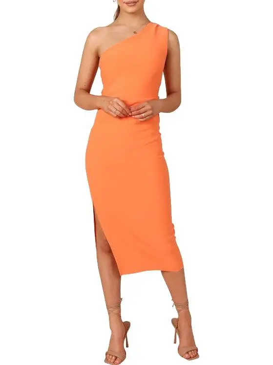 PETAL & PUP Nadene One-shoulder Midi Dress - Orange