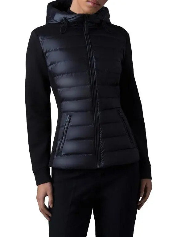 Mackage Della Mixed Media Down Puffer Jacket - Black