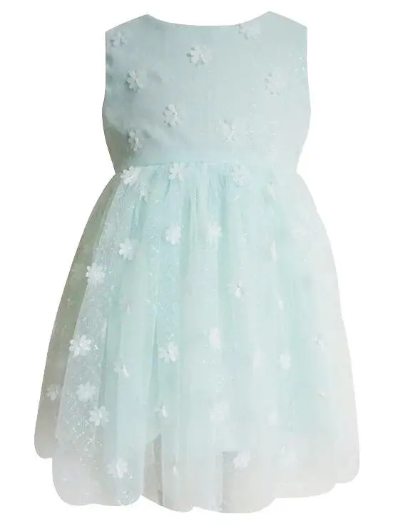 POPATU 3d Floral Tulle Dress - Blue