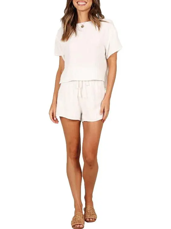 PETAL & PUP Ittai T-shirt & High Waist Shorts Set - White
