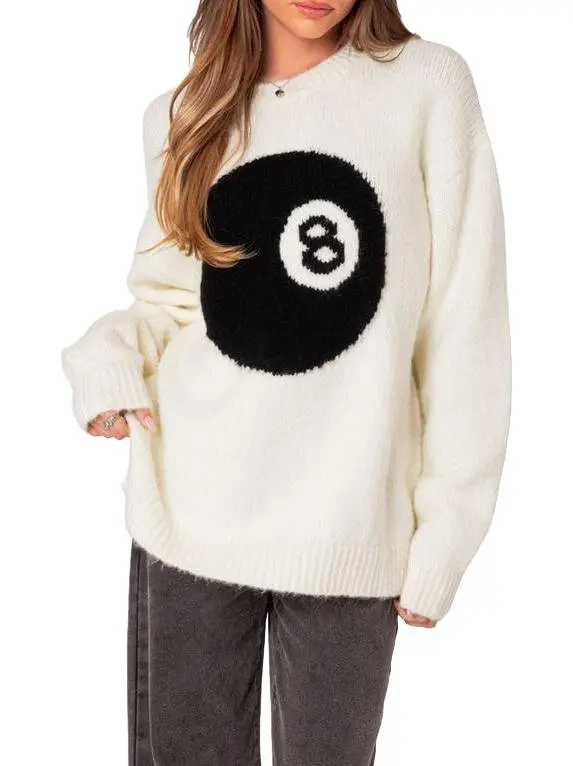 EDIKTED Magic 8 Oversized Sweater - Cream