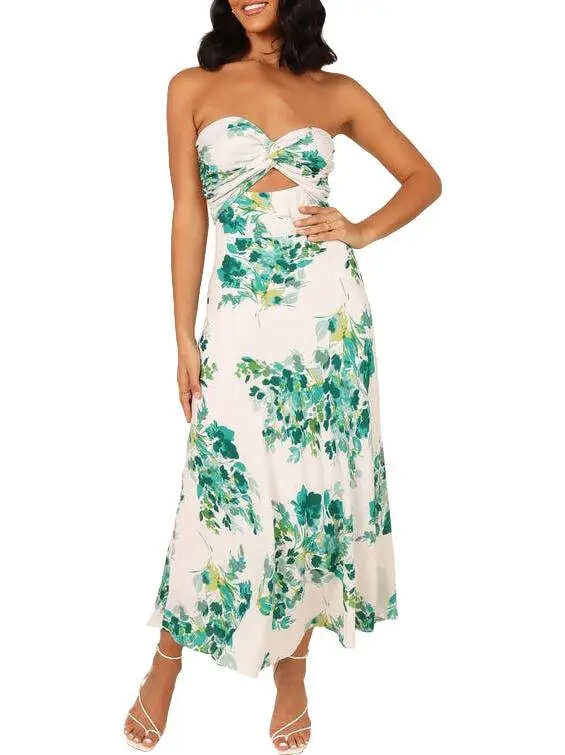 PETAL & PUP Teagan Floral Print Maxi Dress - Green Floral