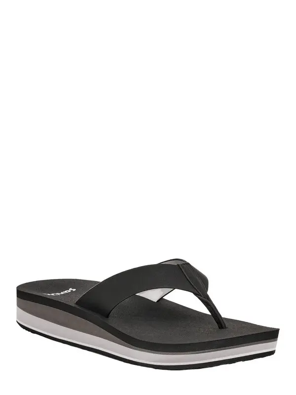 Sanuk Highland Flip Flop - Black/grey