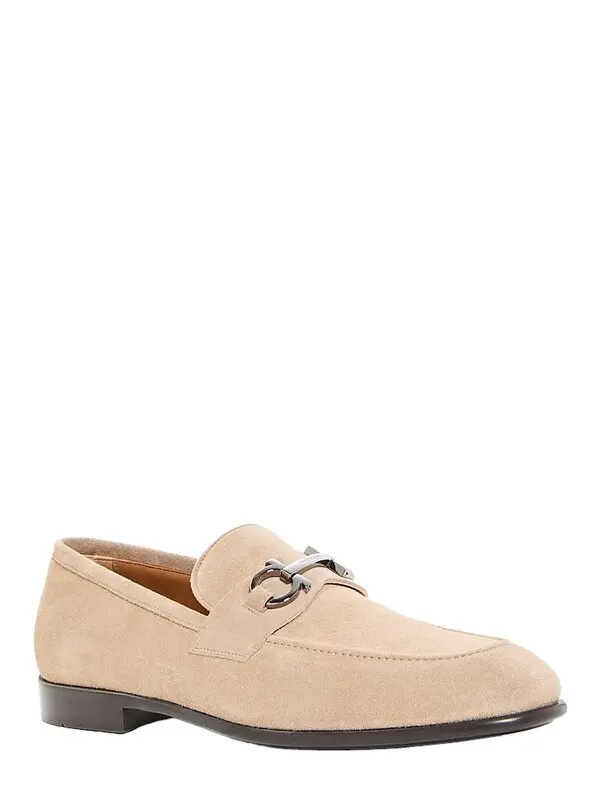 FERRAGAMO Foster Suede Loafers - Beige