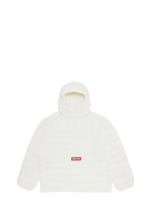 Supreme Micro Down Half Zip Hooded Pullover - White