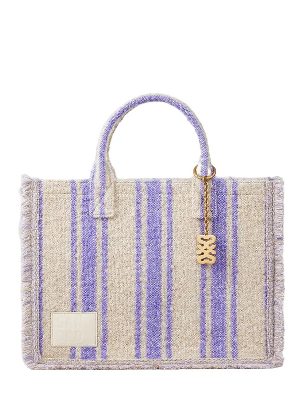 Sandro Striped Kasbah Tote Bag - Beige