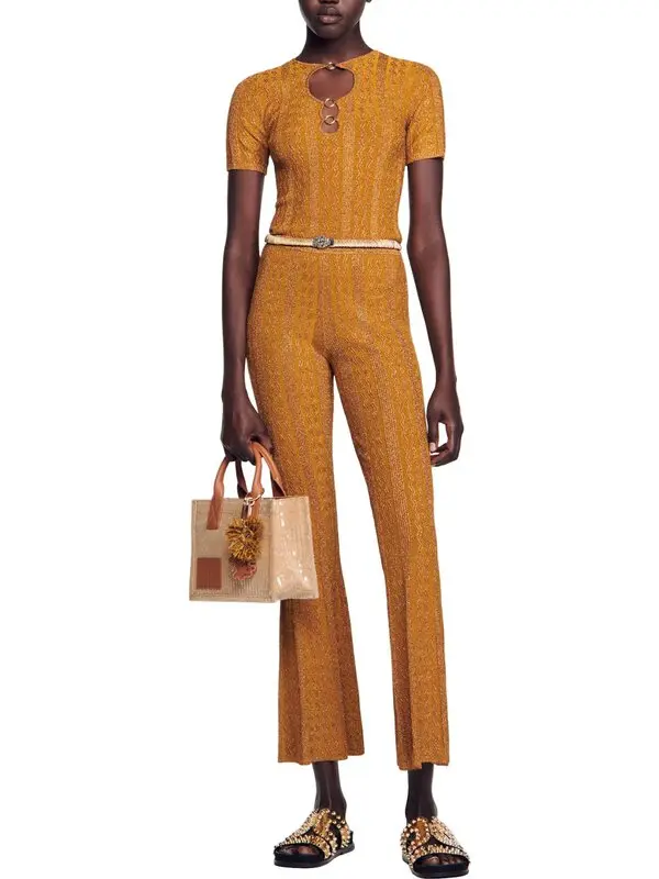 Sandro Fine Knit Glitter Top - 0