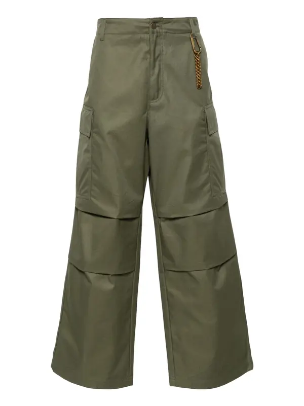 DARKPARK Twill Wide-leg Trousers - Green