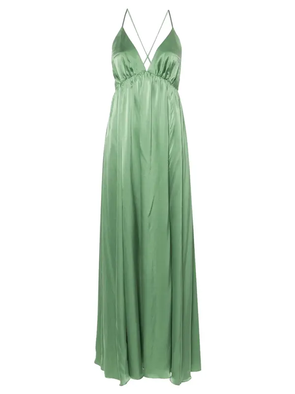 Zimmermann Silk-satin Maxi Dress - Green