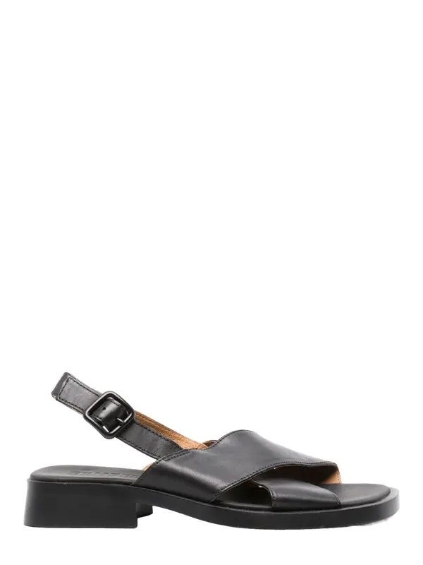 Camper Dana Leather Slingback Sandals - Black
