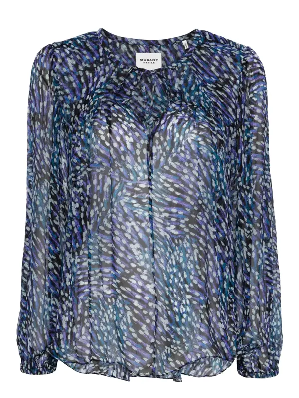 MARANT ETOILE Daytonea Georgette Blouse - Blue